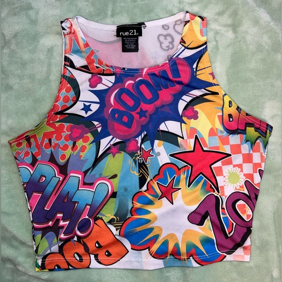 Rue21 | Tops | Comic Pop Art Crop Top | Poshmark